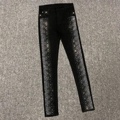 Womens Sparkle Rhinestone Embellished Skinny Jeans Trio on Luulla