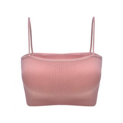 Womens Ribbed Seamless Stretch Crop Tops on Luulla