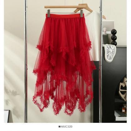 Colorful Layered Ruffle Tulle Skirts For Women on Luulla