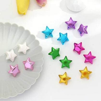 Blue Star-shaped Stud Earrings For Women on Luulla