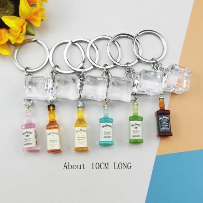 Mini Liquor Bottle Keychains With Ice Cubes on Luulla