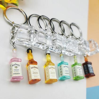 Mini Liquor Bottle Keychains With Ice Cubes on Luulla