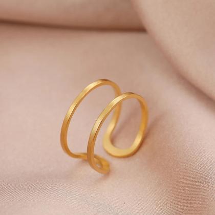 Gold Plated Open Double Bar Ring on Luulla