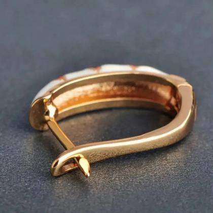 Multicolor Stackable Gold Hoop Earrings Set on Luulla