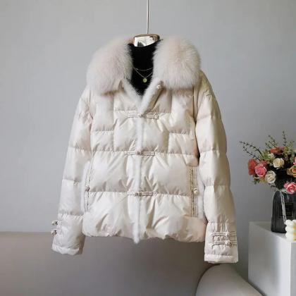 Luxe Brown Faux Fur Trimmed Puffer Jacket on Luulla