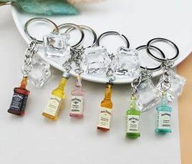 Mini Liquor Bottle Keychains With Ice Cubes on Luulla