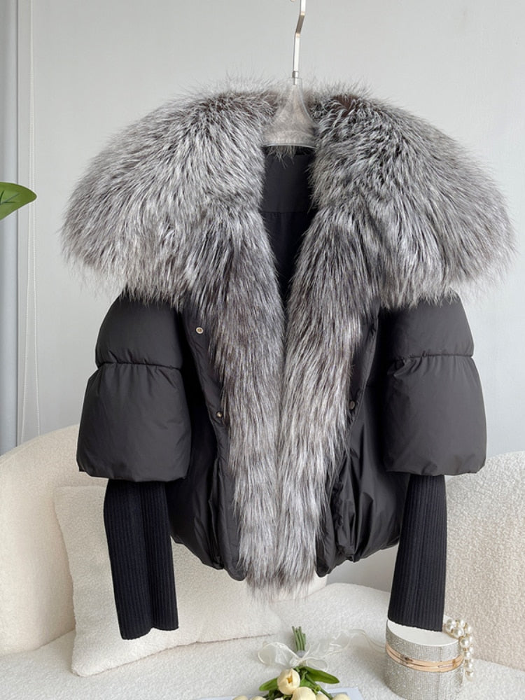 Luxe Puffer Jacket With Faux Fur Collar on Luulla