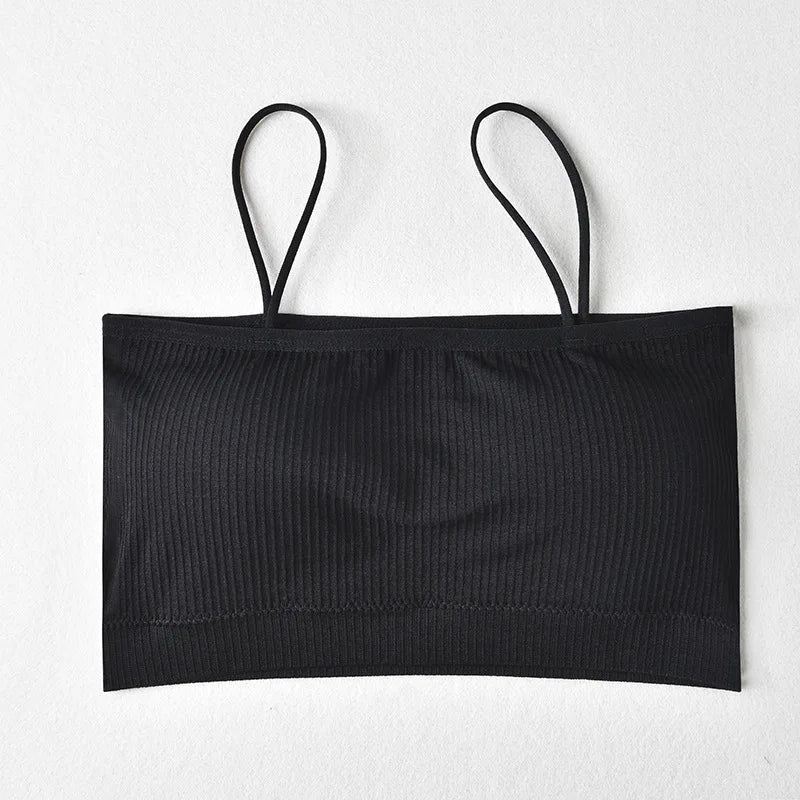 Womens Ribbed Seamless Stretch Crop Tops on Luulla