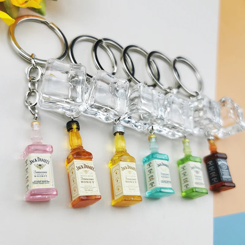 Mini Liquor Bottle Keychains With Ice Cubes on Luulla