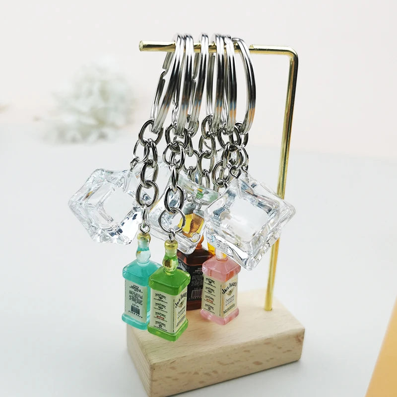 Mini Liquor Bottle Keychains With Ice Cubes on Luulla