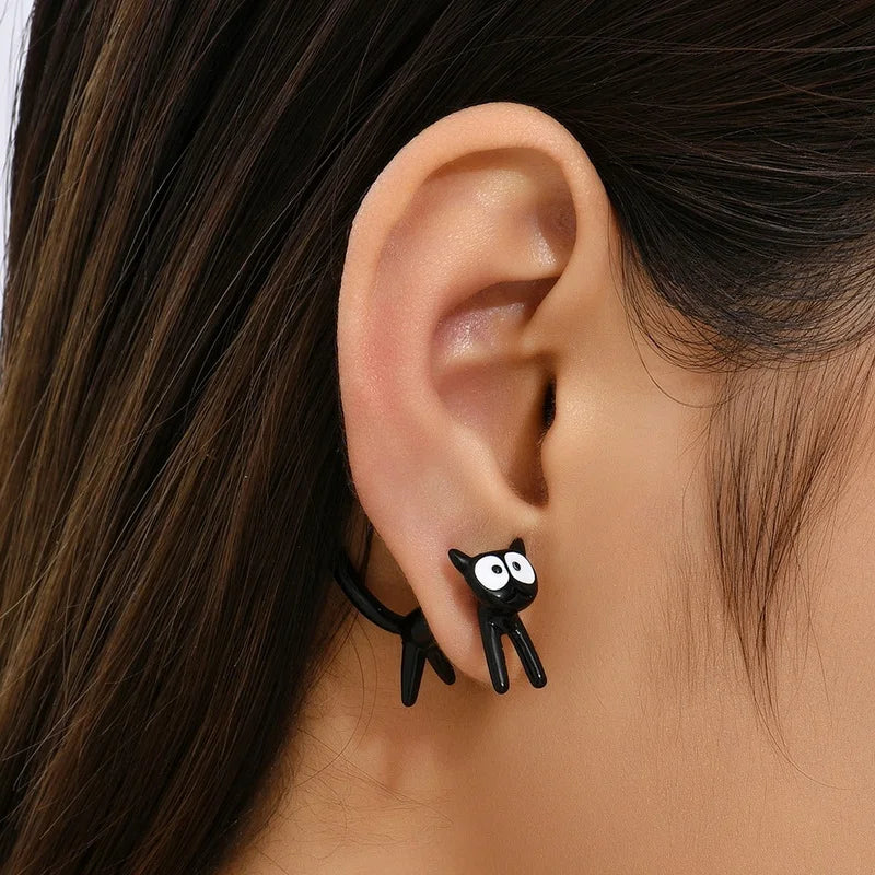 Black ear climber earrings store