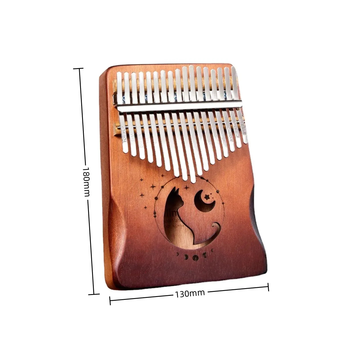 Engraved Mahogany Cat Kalimba Thumb Piano 17-key on Luulla