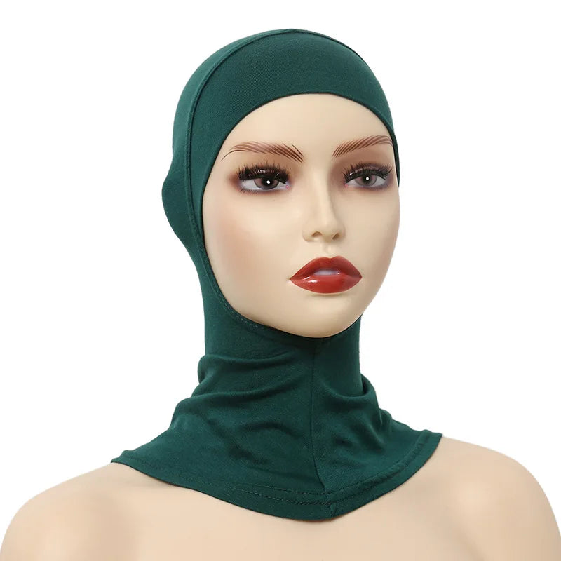Brown Stretchable Full Coverage Hijab Cap on Luulla