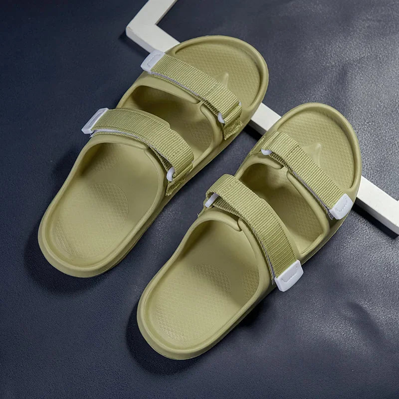 Comfortable Adjustable Strap Slide Sandals For Men on Luulla