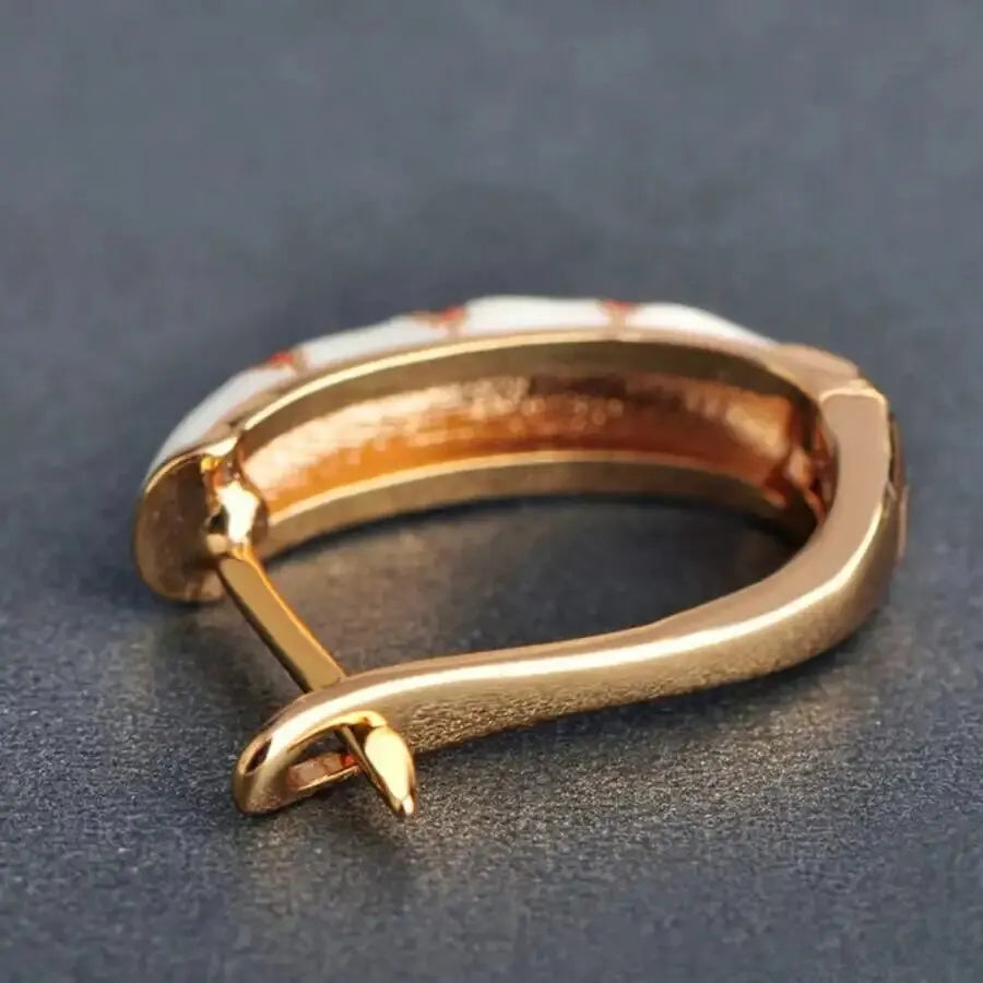 Multicolor Stackable Gold Hoop Earrings Set on Luulla