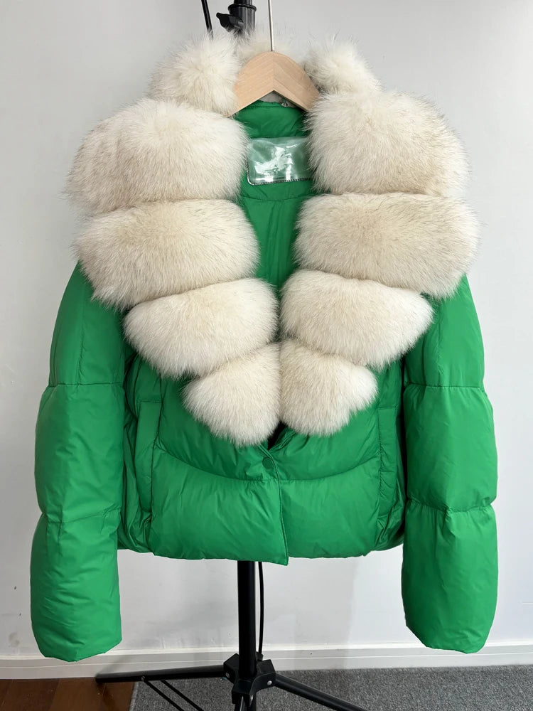 Luxe Faux Fur Trimmed Black Puffer Jacket on Luulla