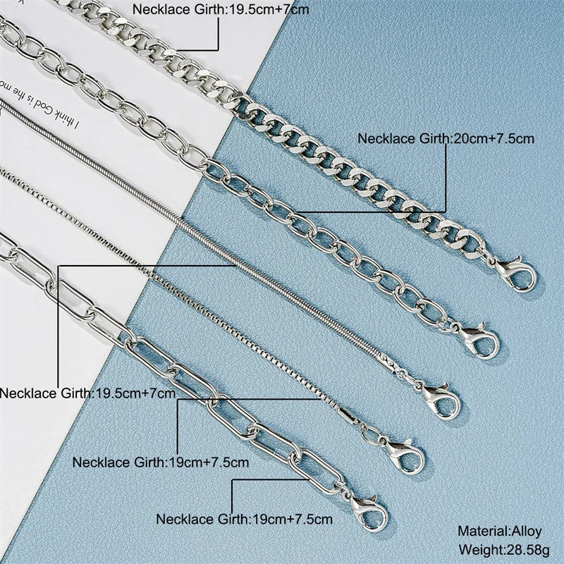 Silver Layered Chain Bracelets Set For Women on Luulla
