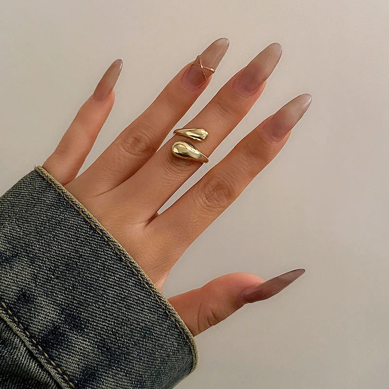 Modern Gold-plated Adjustable Bracelet And Ring Set on Luulla