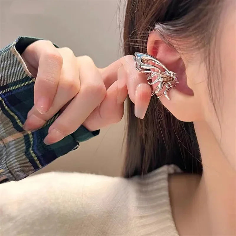 Dragon Wing Silver Ear Cuff Climber Jewelry on Luulla