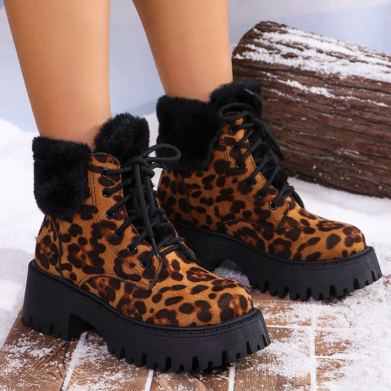 leopard print hiking boot