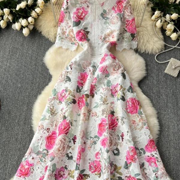 Floral Lace Long Sleeve Evening Gown Dress on Luulla