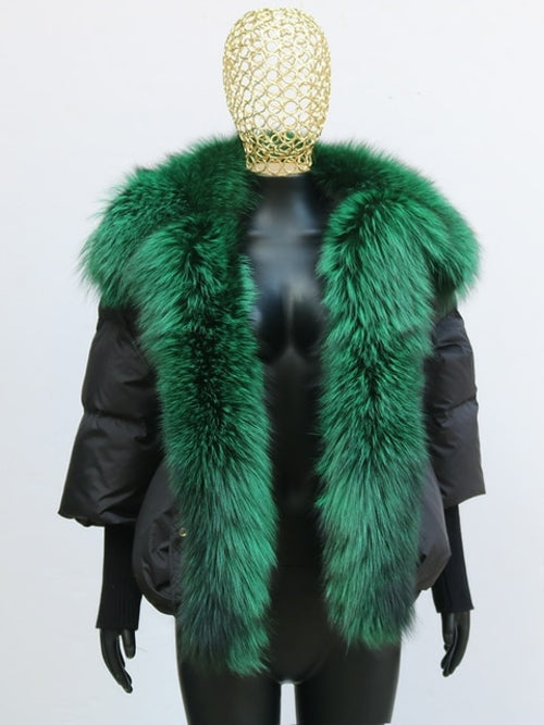 Luxe Puffer Jacket With Faux Fur Collar on Luulla