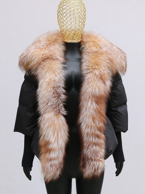 Luxe Puffer Jacket With Faux Fur Collar on Luulla