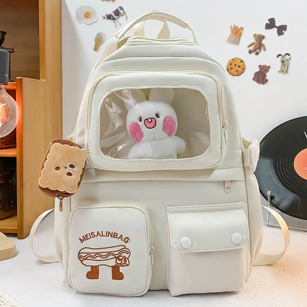 Cute Transparent Window Plush Toy Display Backpack on Luulla