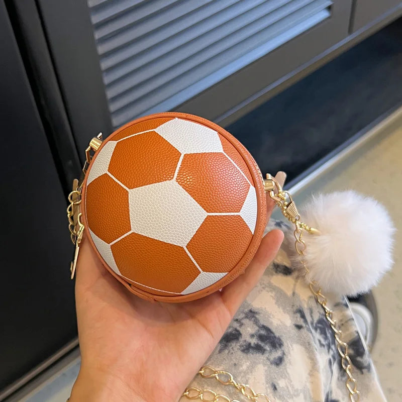Chic Soccer Ball Shaped Crossbody Purse With Pompom Charm on Luulla