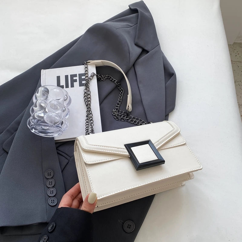 Elegant Two-tone Chain Strap Shoulder Bag For Women on Luulla