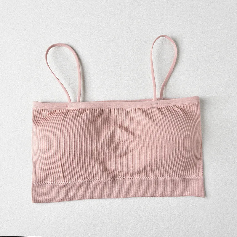 Womens Ribbed Seamless Stretch Crop Tops on Luulla