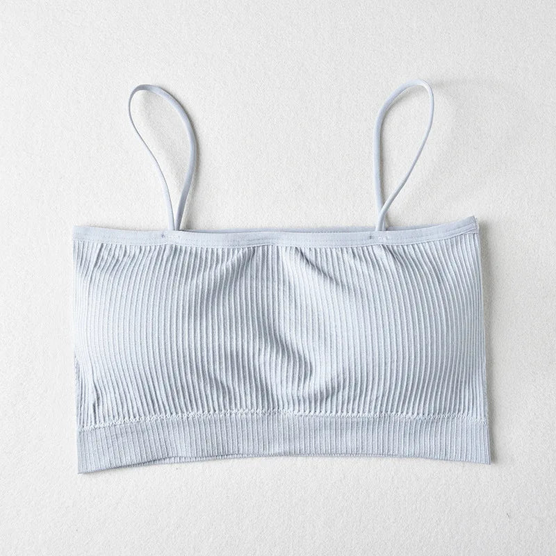 Womens Ribbed Seamless Stretch Crop Tops on Luulla