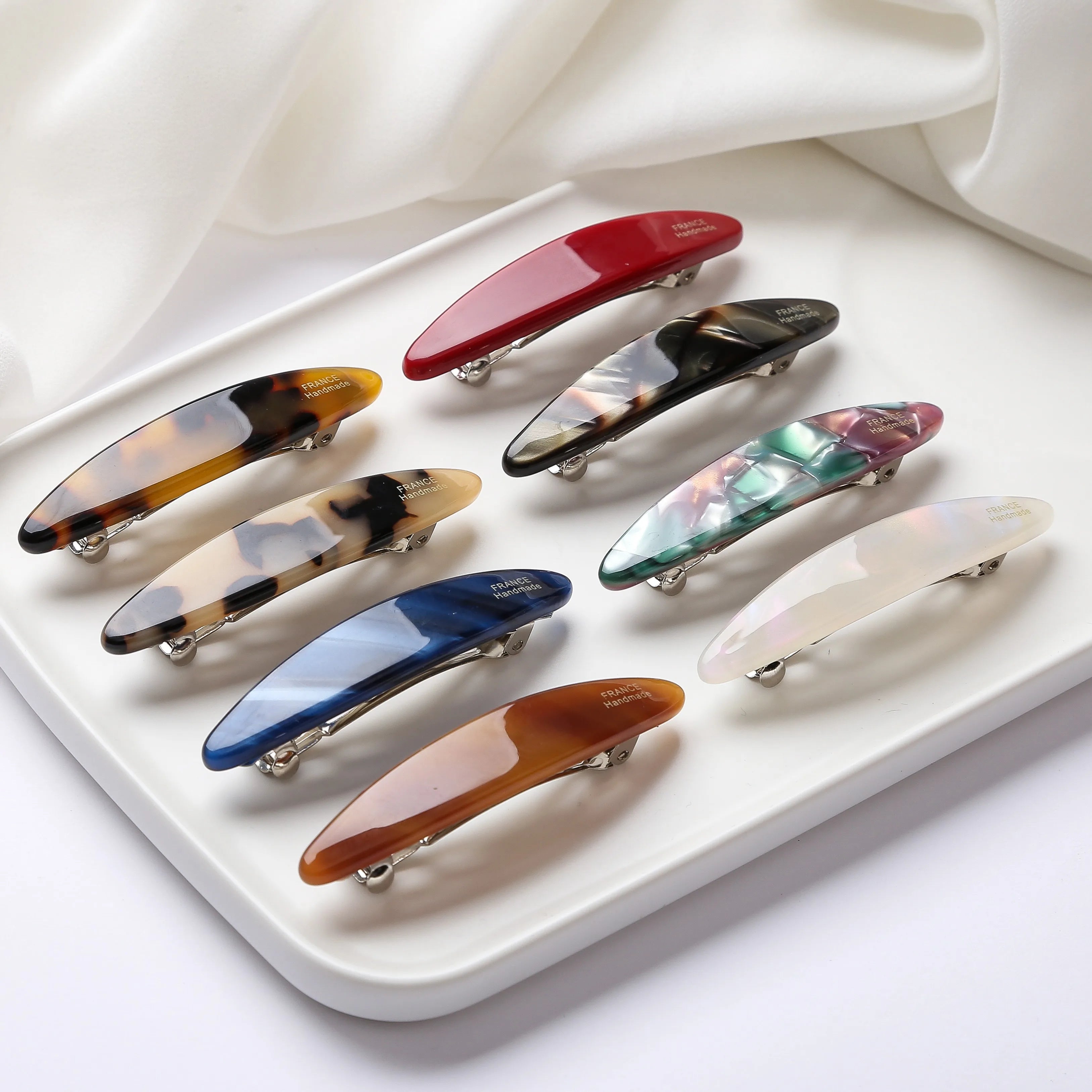 Elegant Multi-color Acrylic Hair Barrettes Set on Luulla
