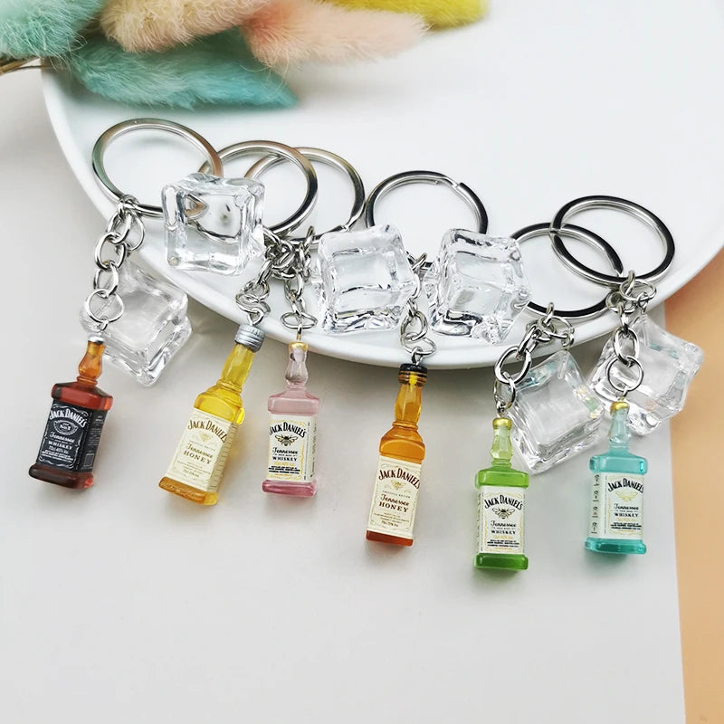 Mini Liquor Bottle Keychains With Ice Cubes on Luulla