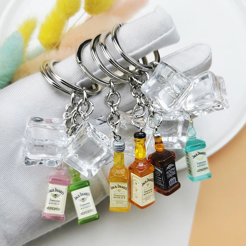 Mini Liquor Bottle Keychains With Ice Cubes on Luulla