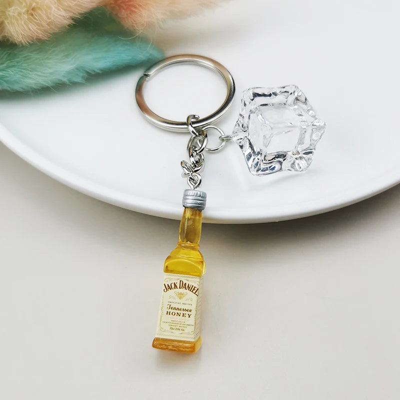Mini Liquor Bottle Keychains With Ice Cubes on Luulla