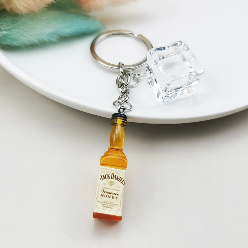 Mini Liquor Bottle Keychains With Ice Cubes on Luulla