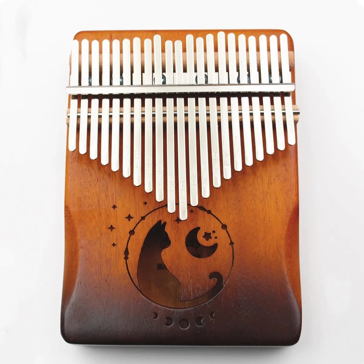 Engraved Mahogany Cat Kalimba Thumb Piano 17-key on Luulla