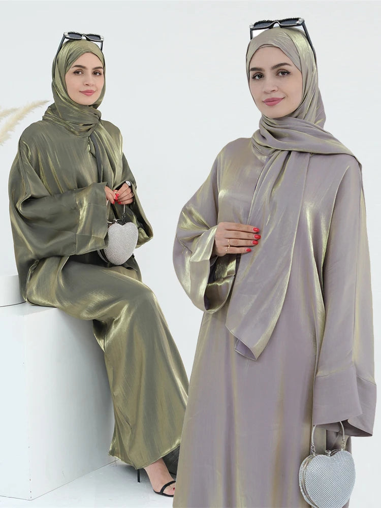 Metallic Shiny Hijab Dress For Women on Luulla