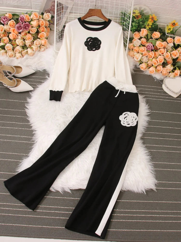 Two-piece Flower Pattern Loungewear Set For Women on Luulla