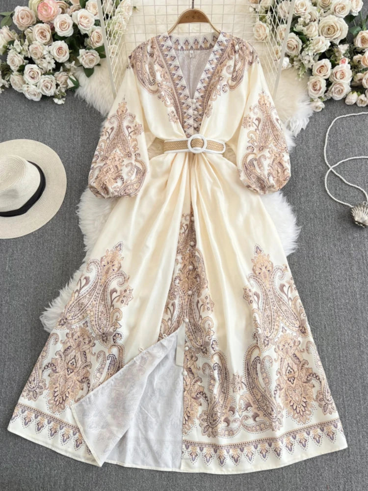 Vintage Bohemian Long Sleeve Maxi Dress on Luulla