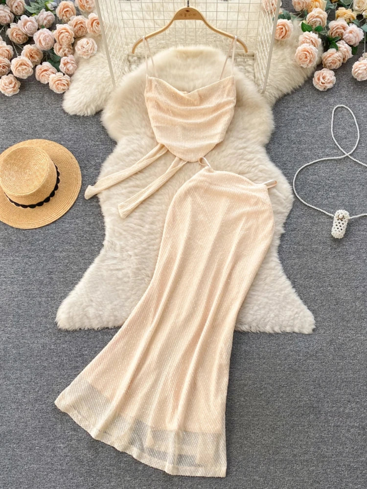 Elegant Beige Two-piece Set For Women on Luulla
