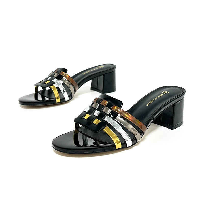Womens Stylish Block Heel Slip-on Sandals on Luulla