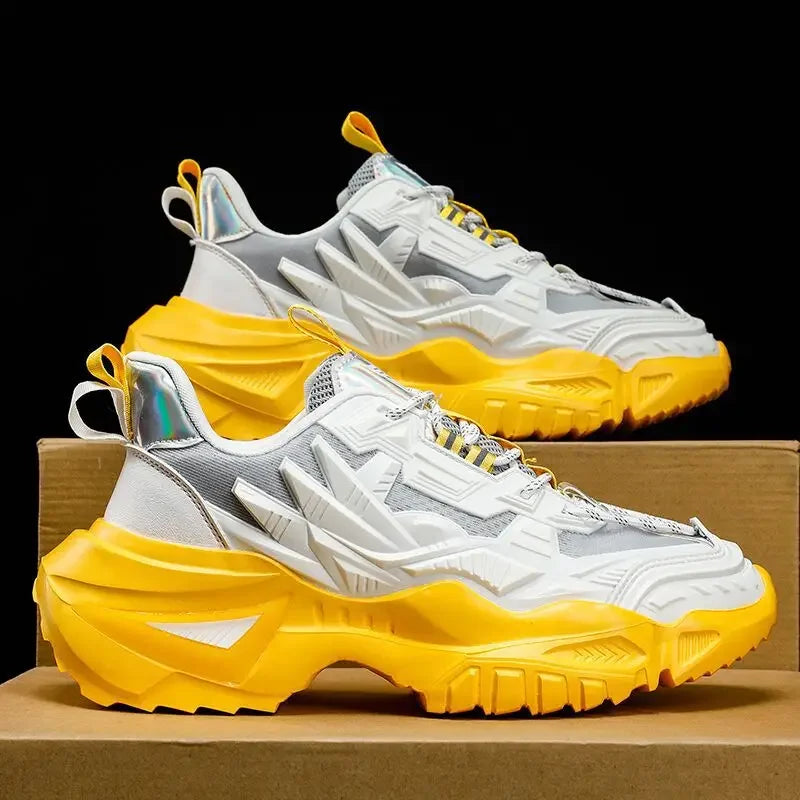 Mens Chunky Sneakers With Distinctive Geometric Design on Luulla