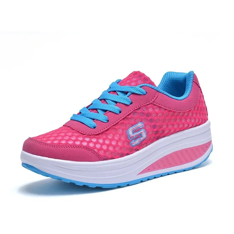 Womens Pink Athletic Walking Casual Sneakers on Luulla