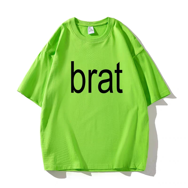 Neon Green Brat Graphic Unisex Oversized T-shirt on Luulla