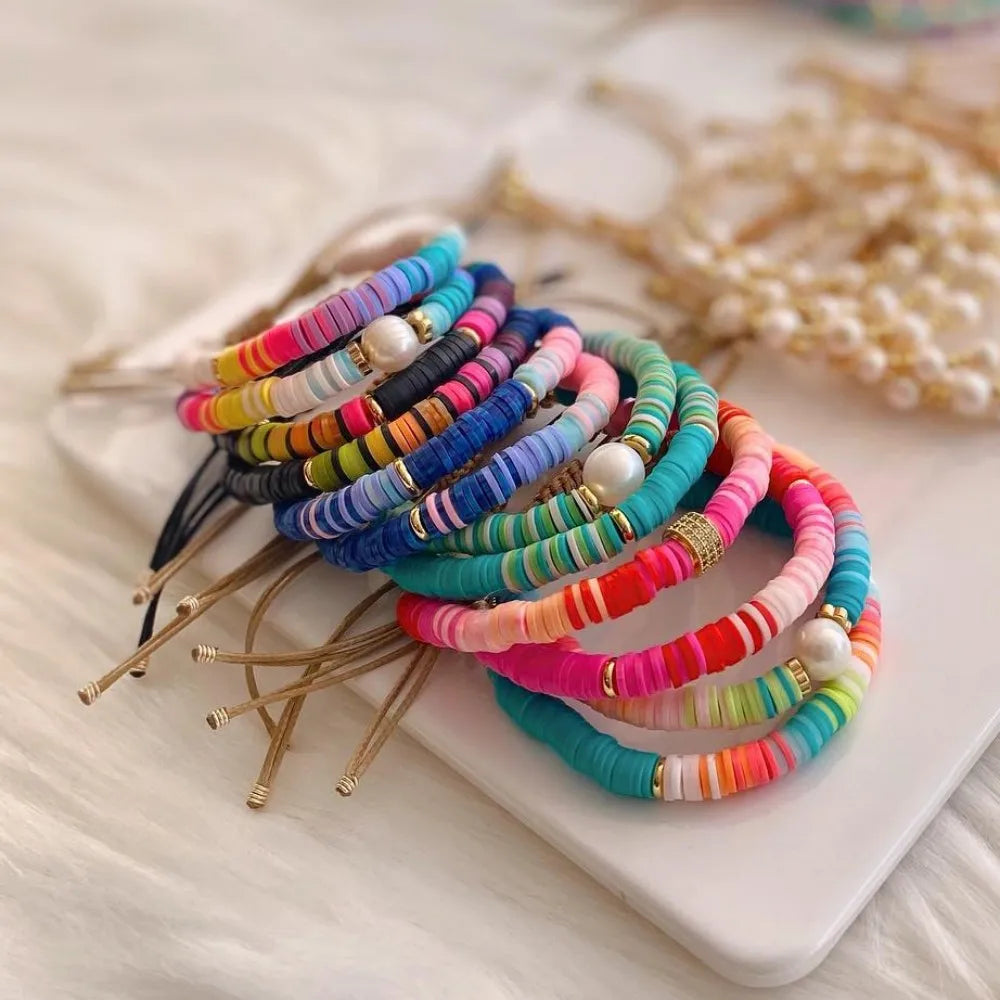 Colorful Beaded Bracelets With Adjustable Strings on Luulla