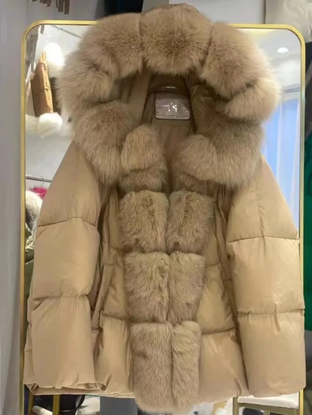 Luxurious Fur-trimmed Winter Coat For Women on Luulla