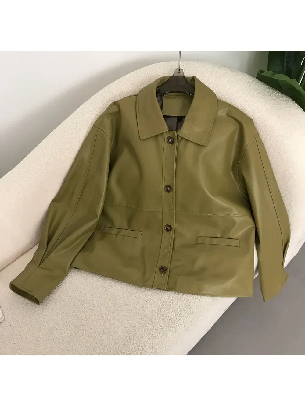 Smart Leather Jacket Vintage Fashion Trend Cropped Leather Women High ...