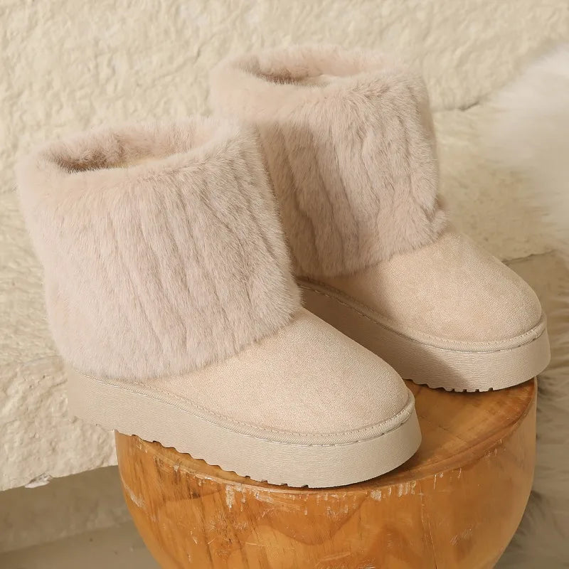 Cozy Faux Fur Suede Boots For Women on Luulla